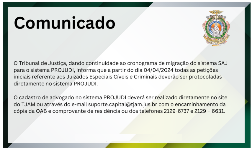 Continuidade ao Cronograma de Migração do Sistema SAJ para o sistema ...